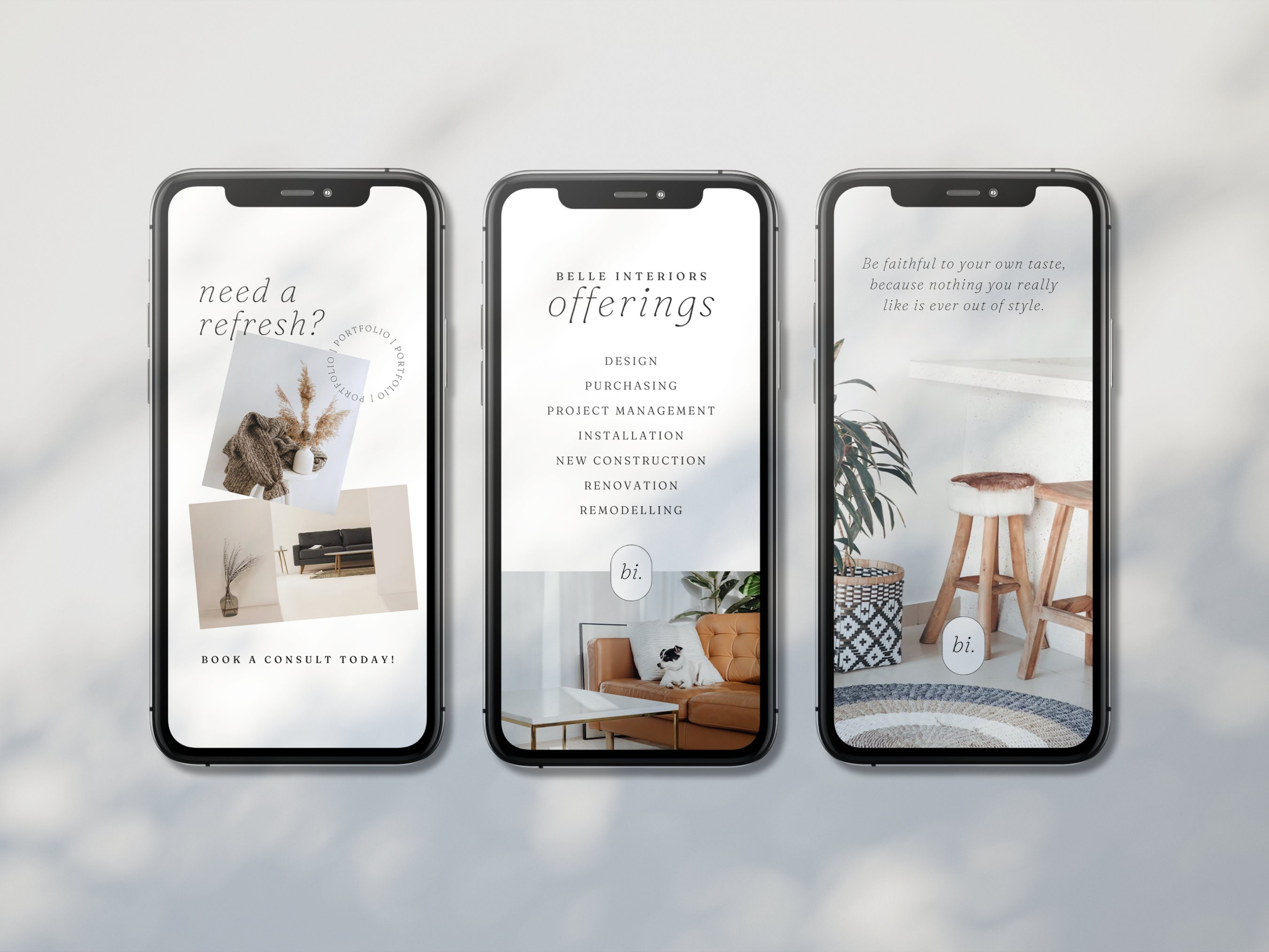 Minimal Interior Designer Instagram Stories Template Bundle Interior ...
