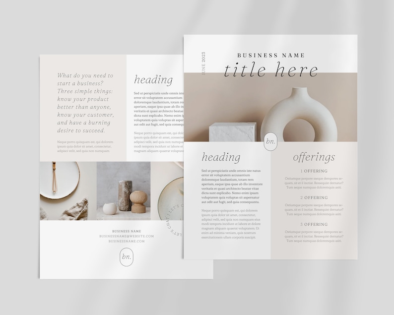 Minimal Flyer Template | Canva Flyer | Small Business One Sheet | Hair ...