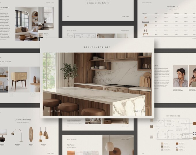 Interior Design Presentation Template, Concept Mood Board Template for ...