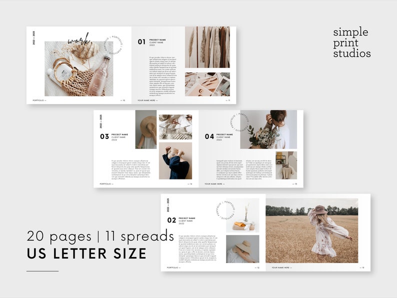Minimalist Portfolio Template: Boho Lookbook, Product Catalog (canva ...
