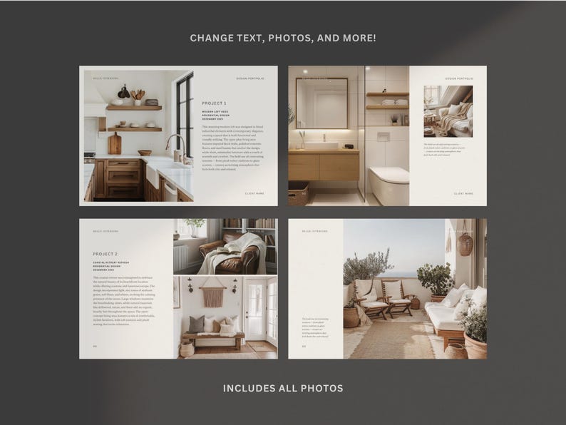 Interior Design Portfolio Template: Client Project Folio Guide (canva ...