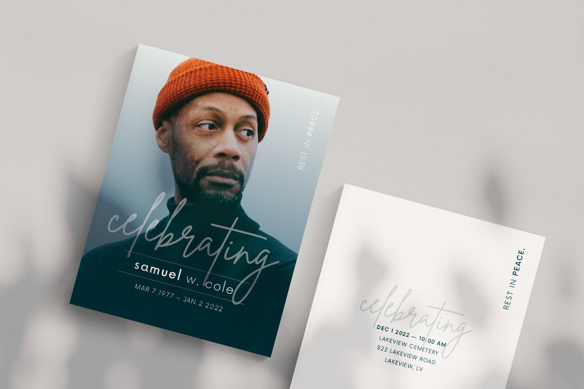 Minimalist Funeral Program Template | Canva & Indesign | Simple Funeral ...