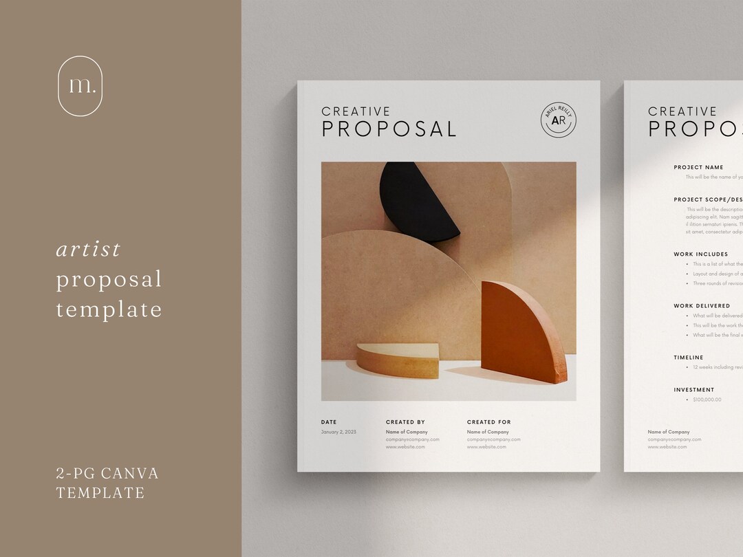 Minimalist 2-page Artist Proposal Template | Canva Creative Estimate ...
