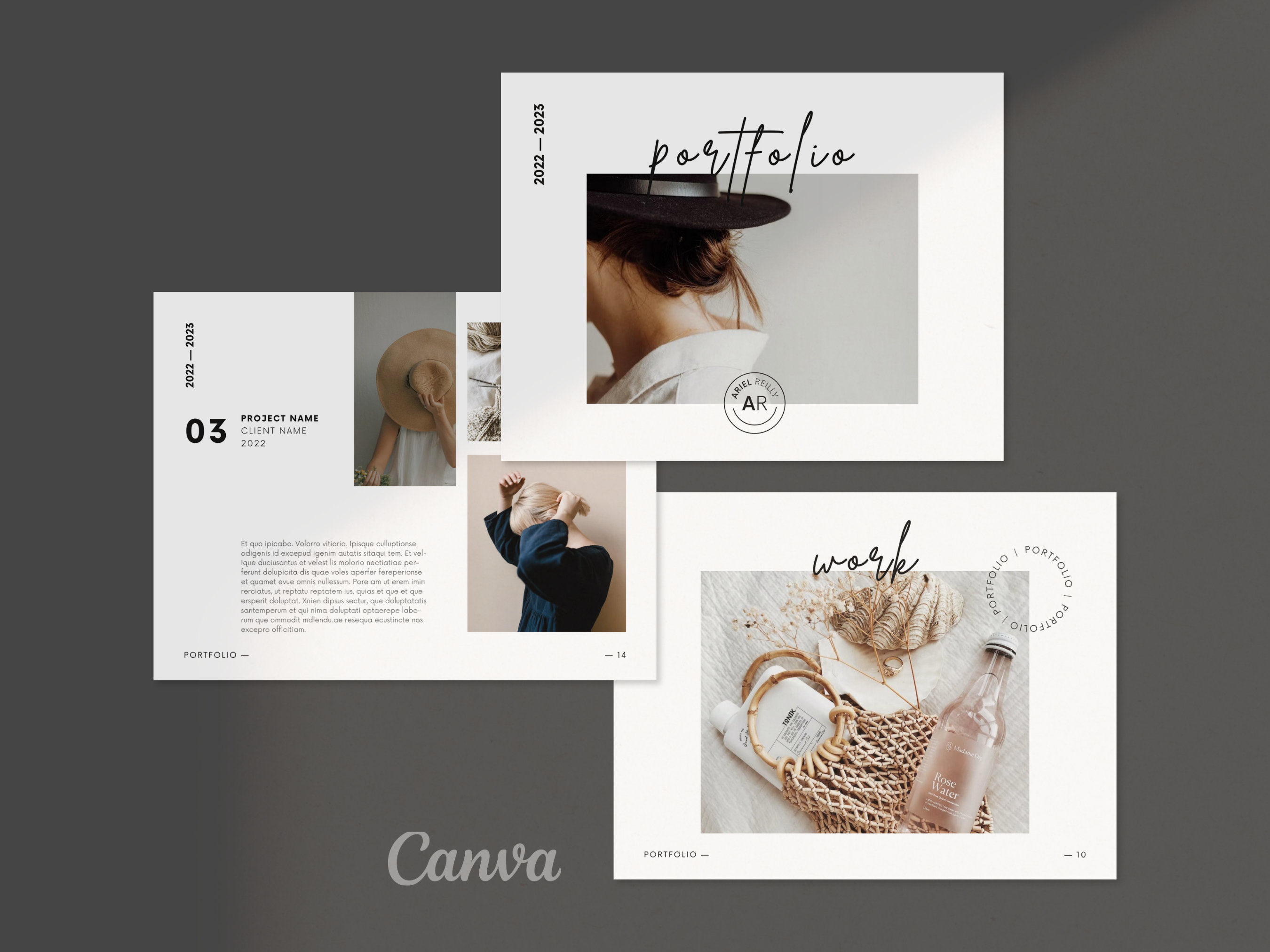 Minimal Design Portfolio Template Canva Magazine Creative - Etsy