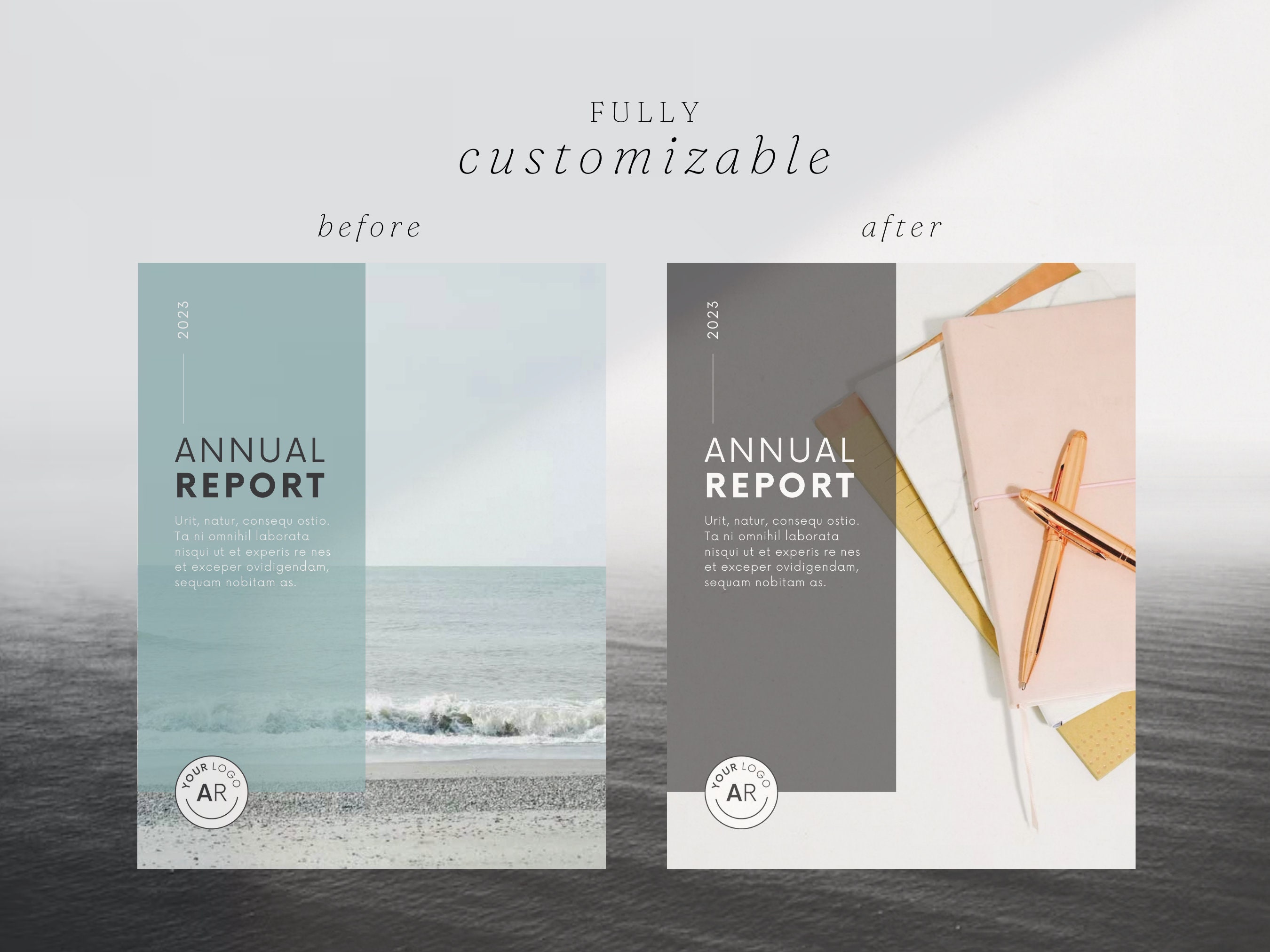 Minimalist Annual Report Template Canva Ebook Template - Etsy