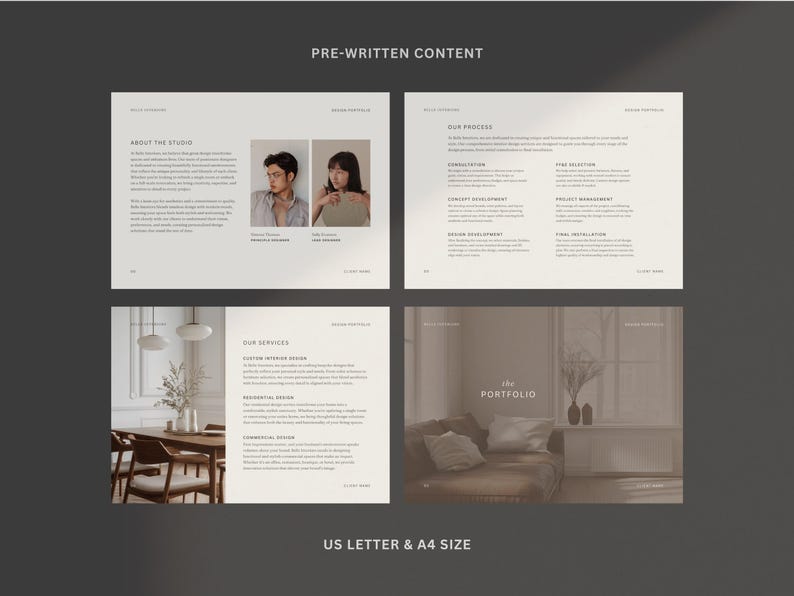 Interior Design Portfolio Template: Client Project Folio Guide (canva ...