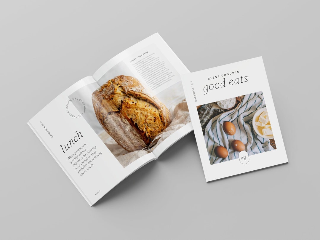 Minimal Cookbook Template Canva Simple Recipe Book - Etsy
