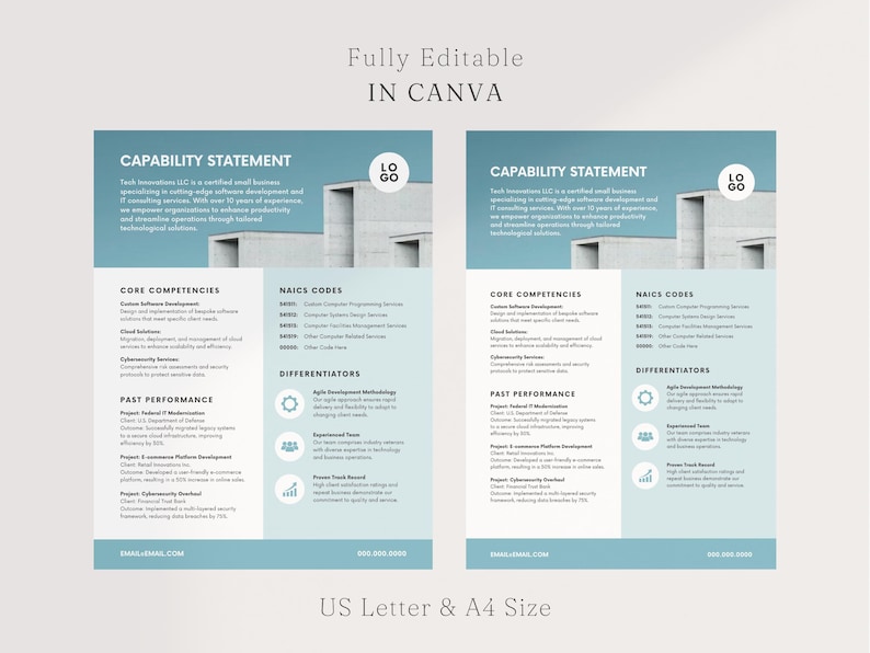 Canva Capability Statement Template: Corporate Business Flyer (US ...