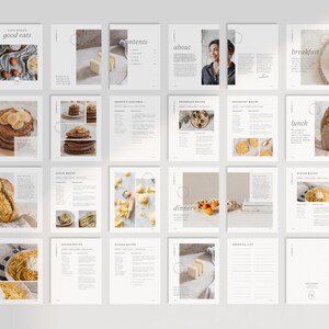 Minimal Cookbook Template Canva | Simple Recipe Book | Editable ...