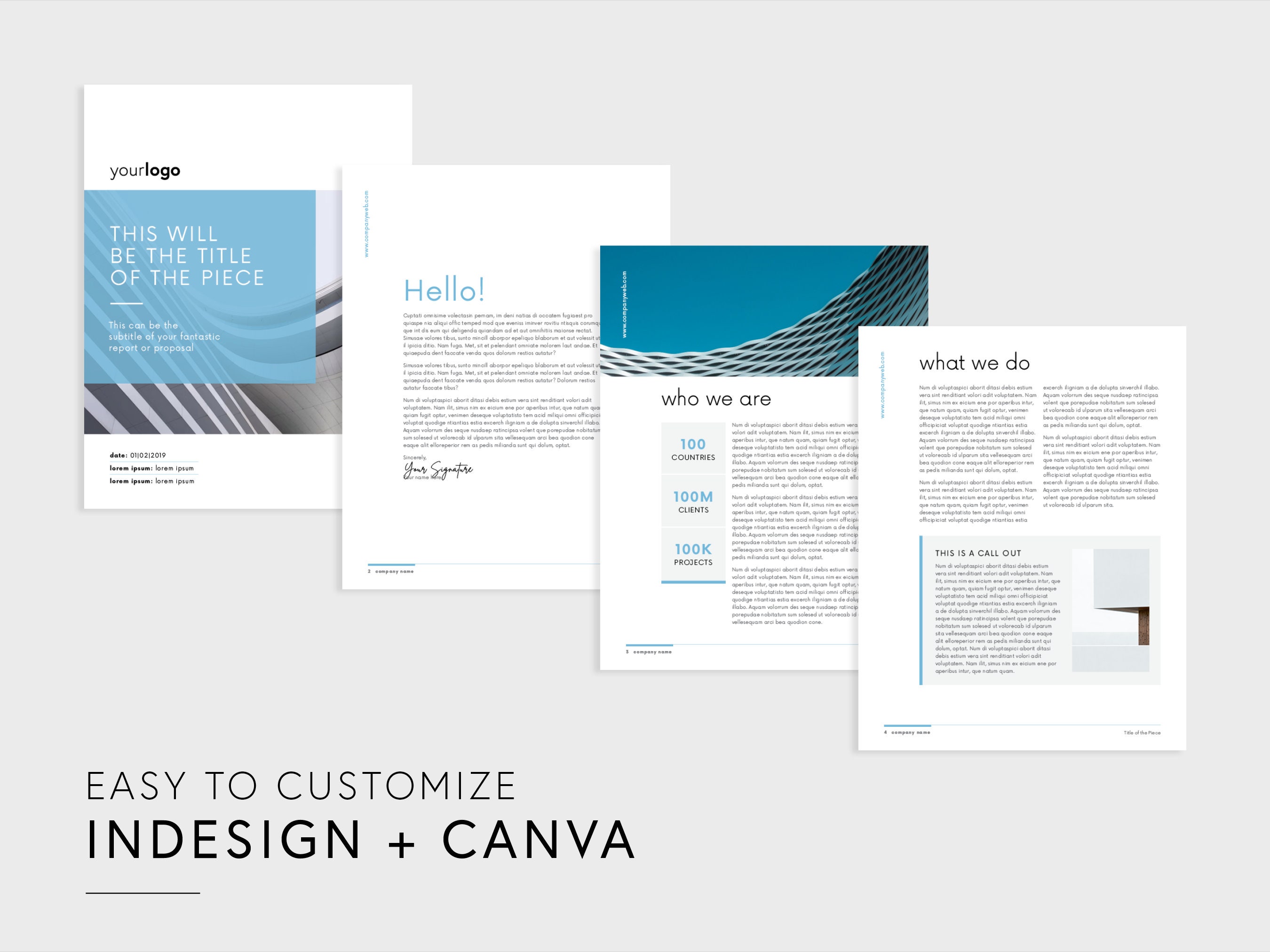 Minimalist Report Template: Editable Canva Brochure (US Letter) - Etsy