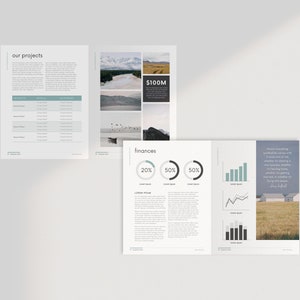 Minimalist Annual Report Template: Canva & Indesign (US Letter) - Etsy