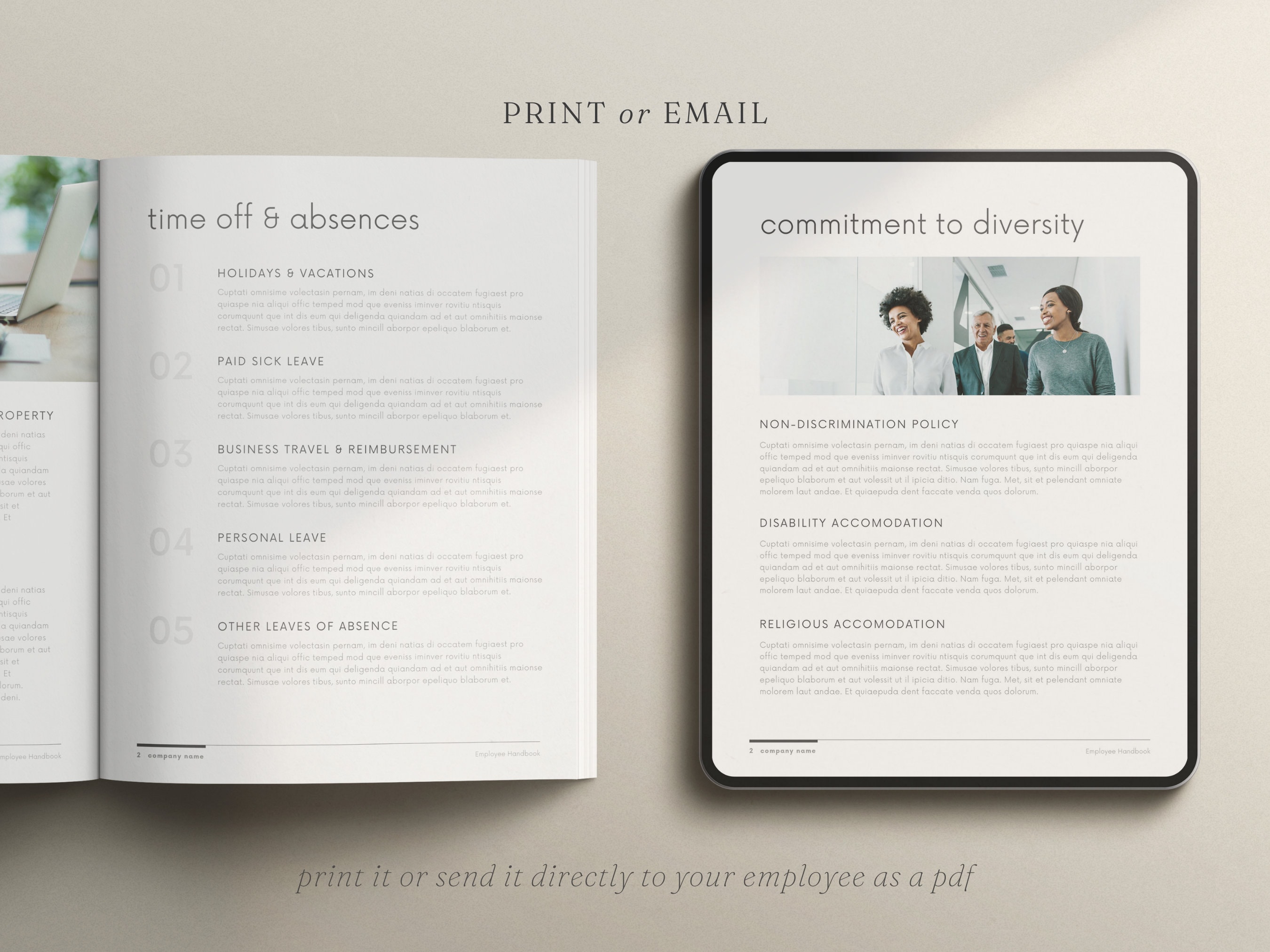 Employee Handbook Template: Minimalist Onboarding Booklet (canva, 15 ...