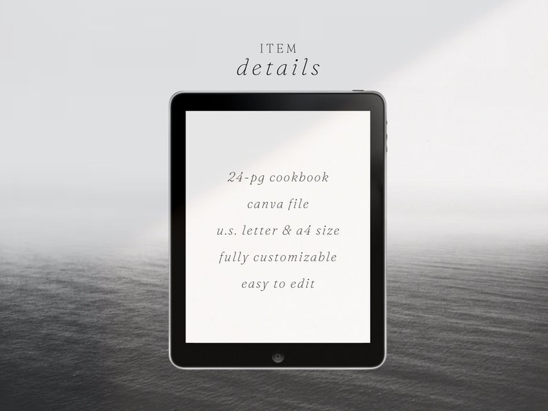 Minimal Cookbook Template: Editable Recipe Book (canva, 24 Page) - Etsy