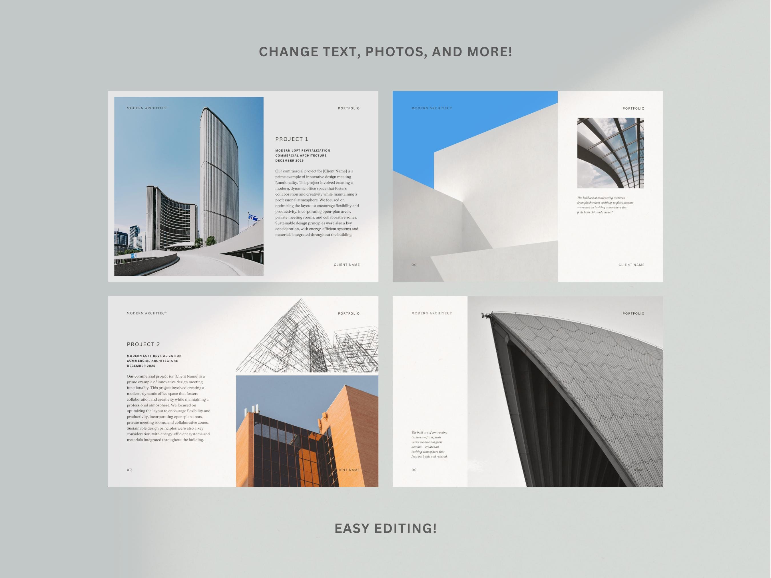 Portfolio Template | Canva Template | Creative Portfolio | Architecture ...