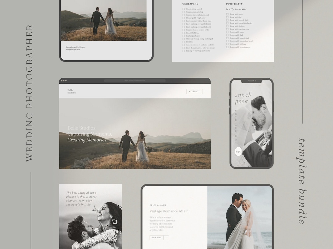 Wedding Photographer Template MEGA Bundle | Photography Template Set ...
