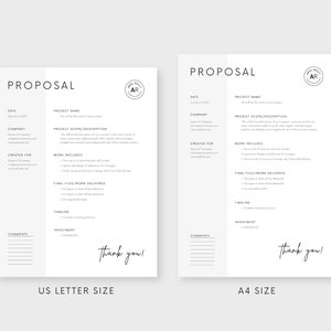 Minimalist Project Proposal Template: Modern Canva Design (US Letter ...