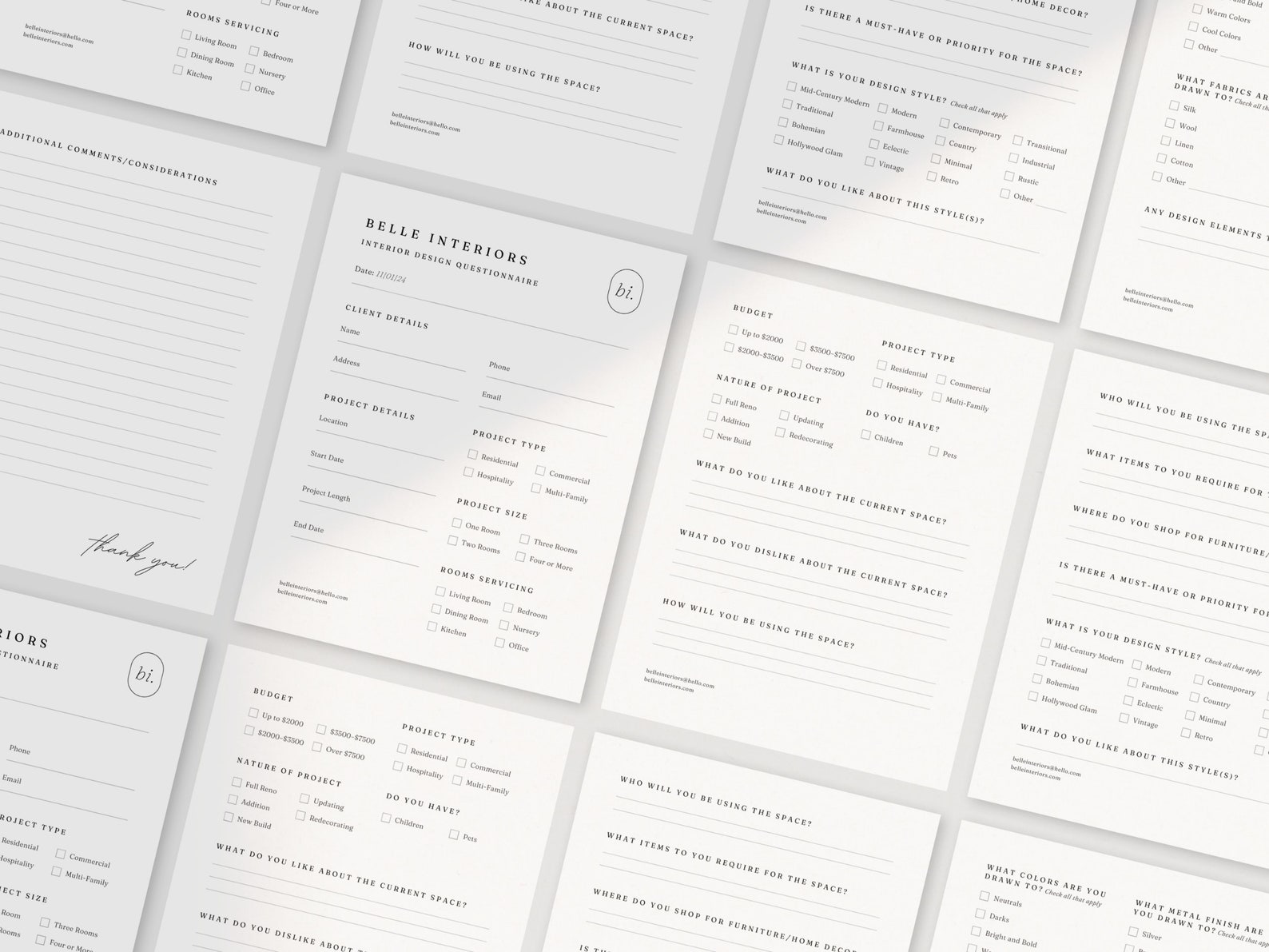 Interior Design Client Questionnaire Template: Modern Canva Onboarding ...