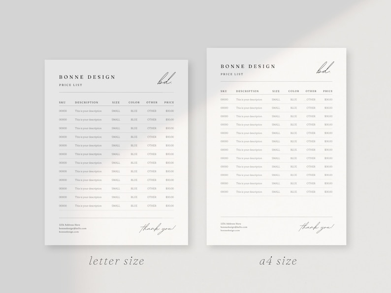 Price List Template: Wholesale Product Pricing (canva, US Letter & A4 ...