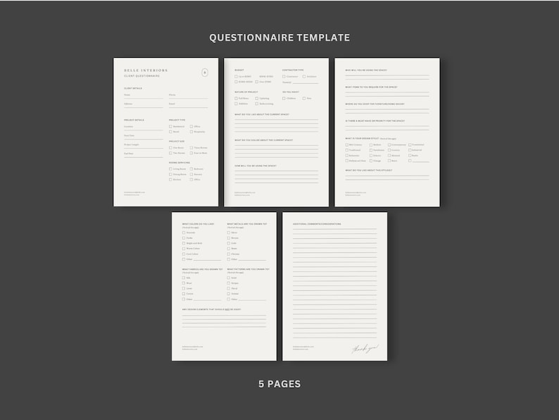 Interior Designer Questionnaire | Questionnaire Template | Interior ...