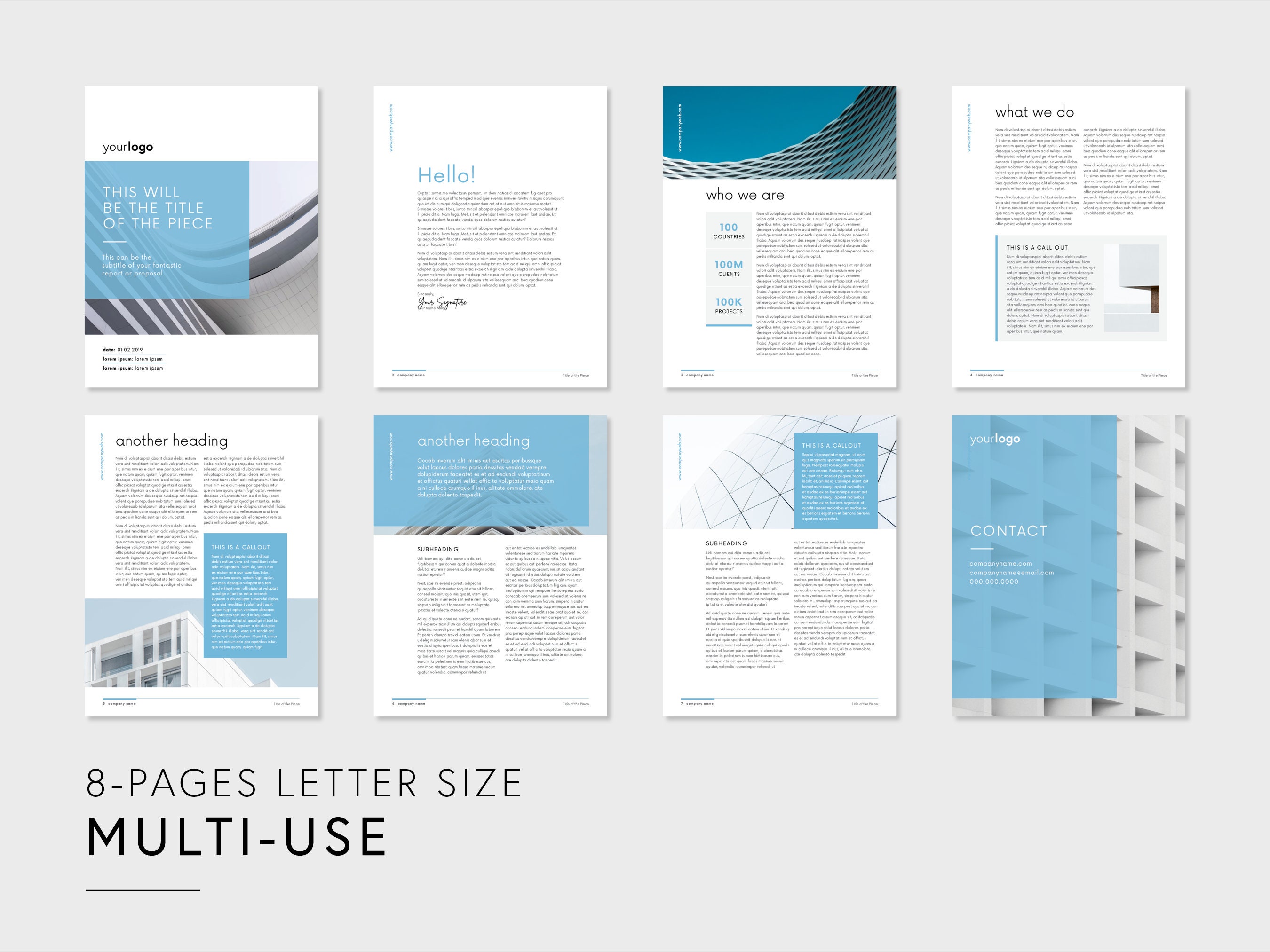 Minimalist Report Template: Editable Canva Brochure (US Letter) - Etsy