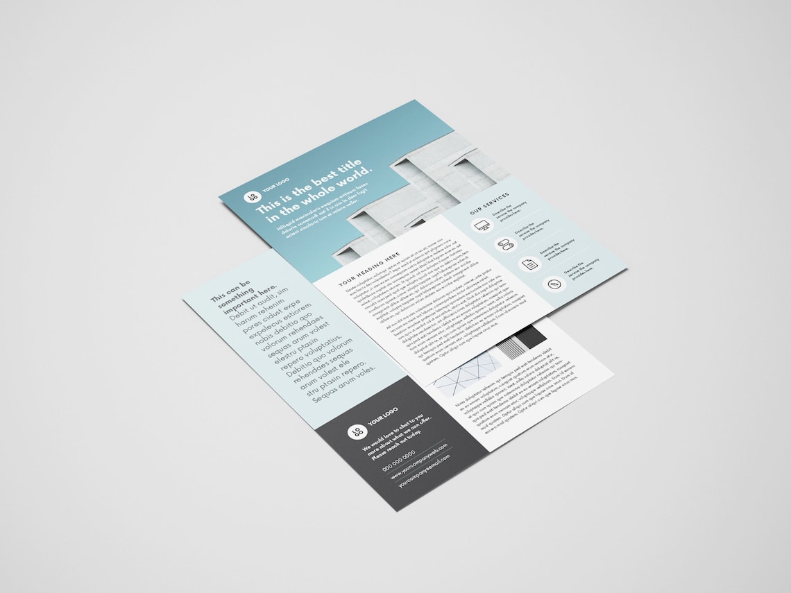 Corporate One Pager Template: Minimalist Business Flyer (canva ...