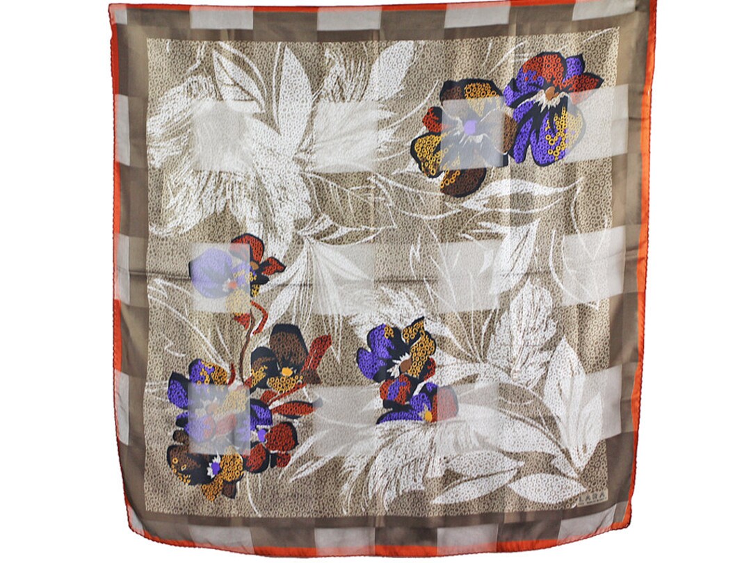 Vintage Scarf, 1980s Vintage Scarf, Italian Scarf, Made in Italy, Lara ...