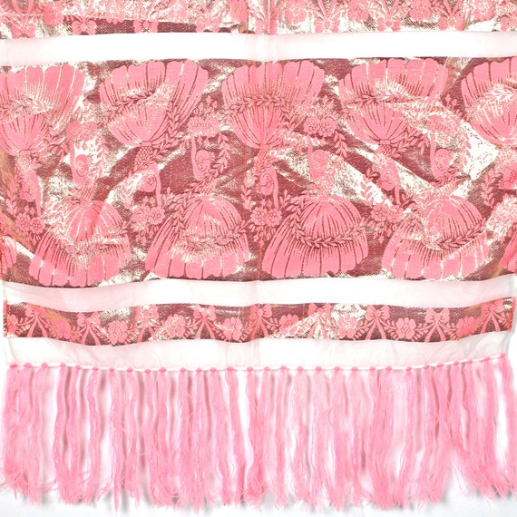 Vintage Pink Lame Fringed Wrap Lurex Wrap Pink and Gold | Etsy