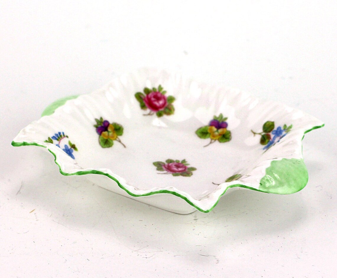 Vintage Shelley Dainty Dish Rose Pansy Forget Me Not Mint - Etsy