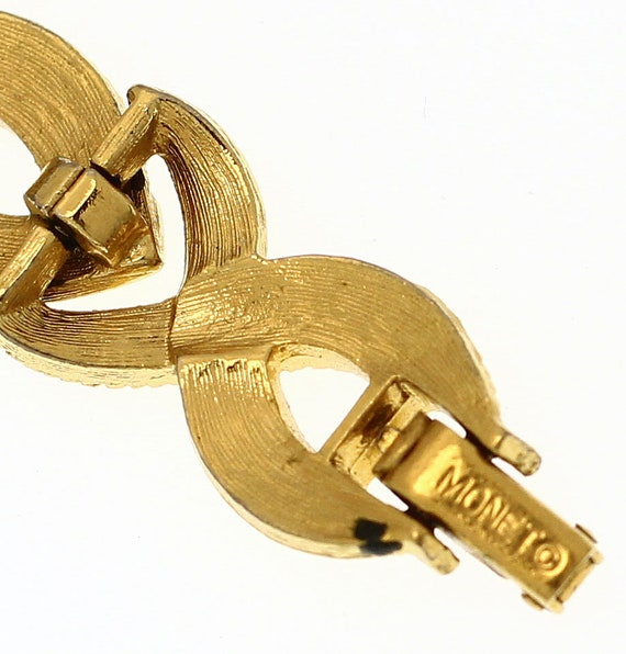 Vintage Monet Link Bracelet, Mirror Finish / Textured… - Gem