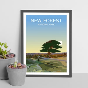 New Forest Landscape Art Print, UK National Park, South England Travel ...