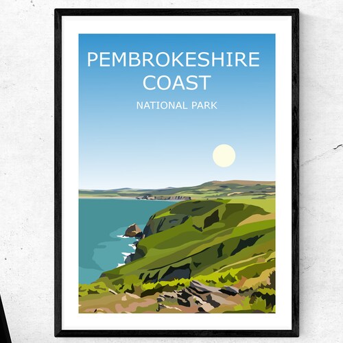 Pembrokeshire Coast National Park Poster Wales Travel Print - Etsy UK