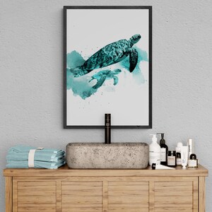 Sea Turtles - Art Print, Nautical Theme, Kids Room Home Decor, Tropical ...