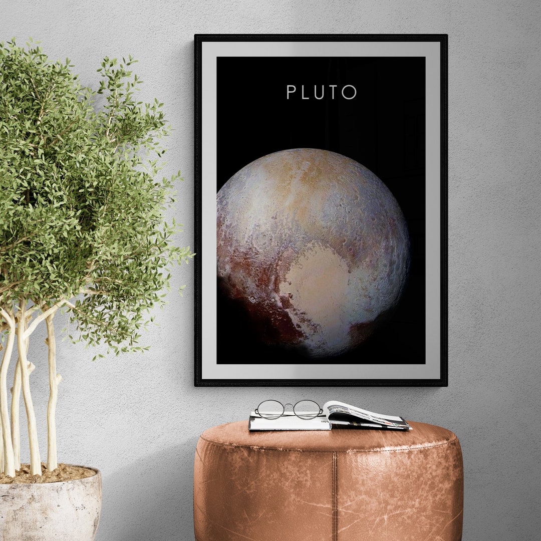 Pluto - Solar System Art Print, Space Themed Home Decor, Minimalist ...