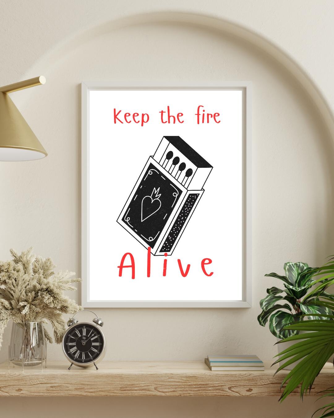 Keep the Fire Alive Art Print | Quirky Boho Wall Art | Minimalist ...