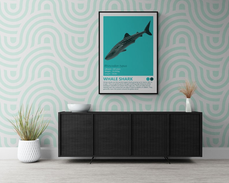 Whale Shark - Fact Sheet Art Print, Nautical Theme, Kids Room Home ...