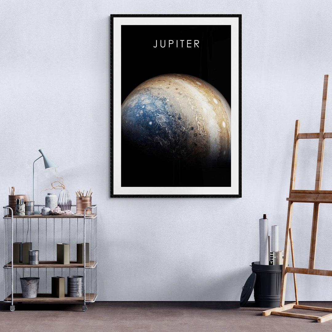 Jupiter - Solar System Art Print, Space Themed Home Decor, Minimalist ...