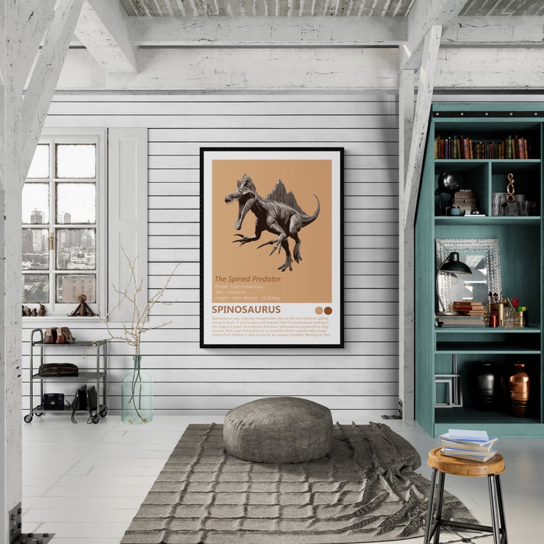 DIGITAL DOWNLOAD - Spinosaurus - Dinosaur Fact Sheet Printable Art ...