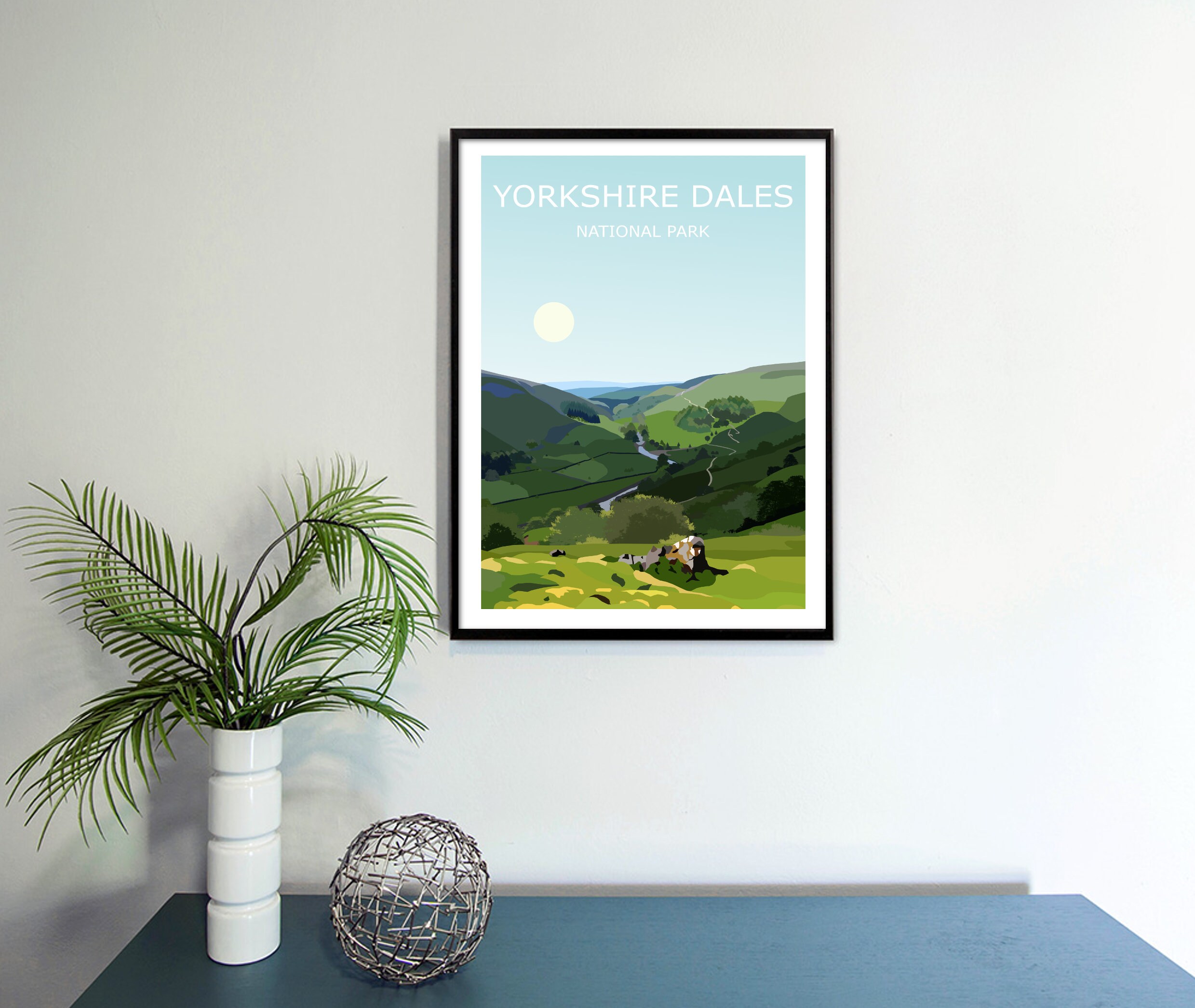 The Yorkshire Dales Landscape Art Print, UK National Park, 3 Peaks ...