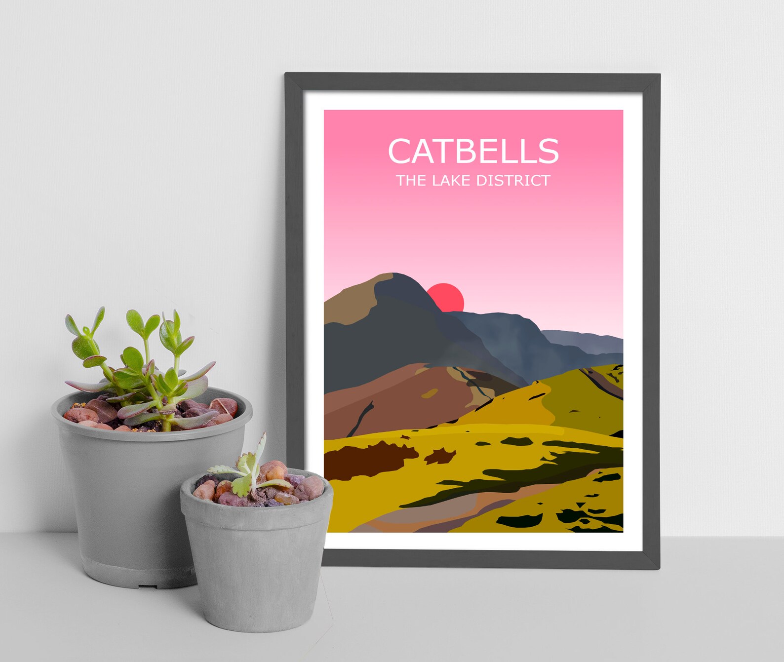 Catbells At Sunset Art Print The Lake District Landscape | Etsy