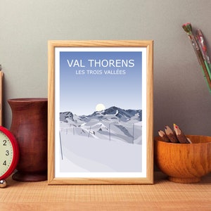 Val Thorens Art Print, French Ski Resort Landscape, Les Trois Vallees ...