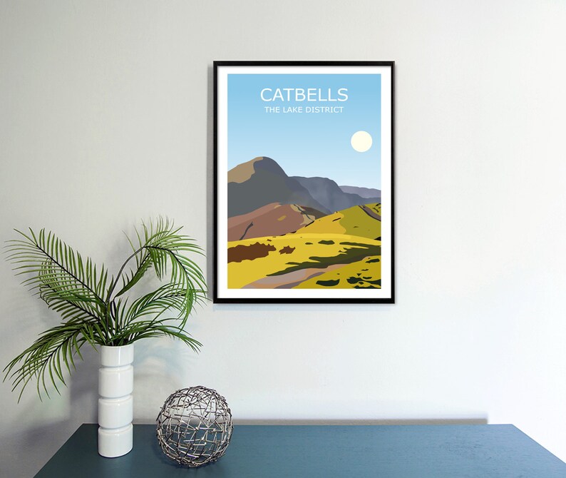 Catbells Art Print the Lake District Landscape National - Etsy UK