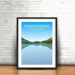 Lake Windermere Art Print, the Lake District Landscape, National Park ...