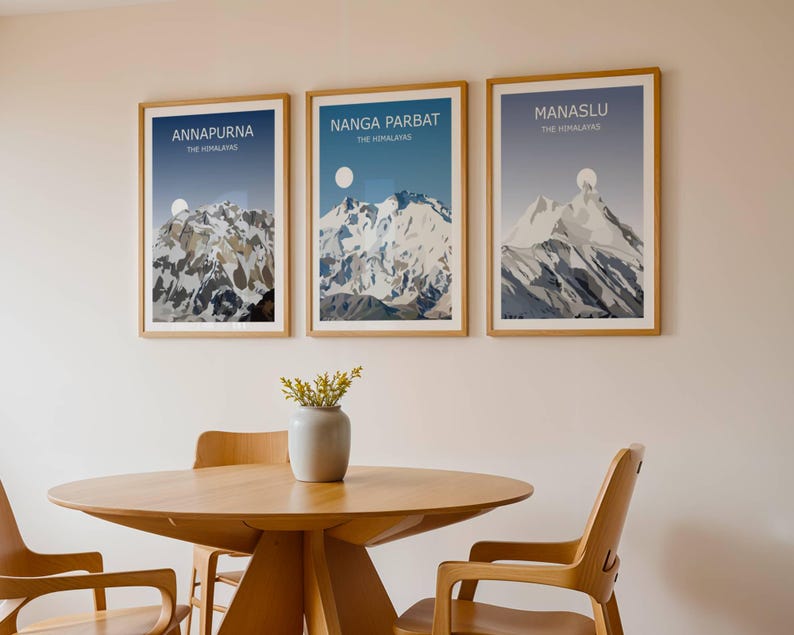 The Eight Thousanders- Set of 14 Landscape Art Prints, the Fourteen ...