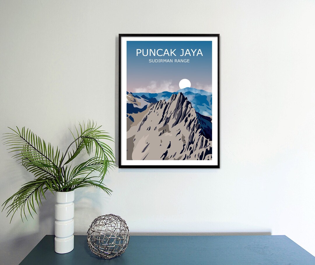 DIGITAL DOWNLOAD - Puncak Jaya Printable Art, Australasia Highest Peak ...