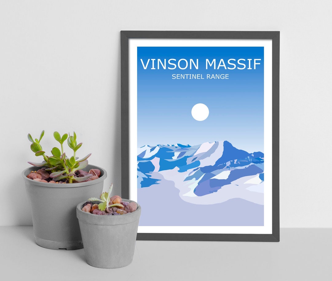 DIGITAL DOWNLOAD - Vinson Massif Printable Art, Antarctica Highest Peak ...