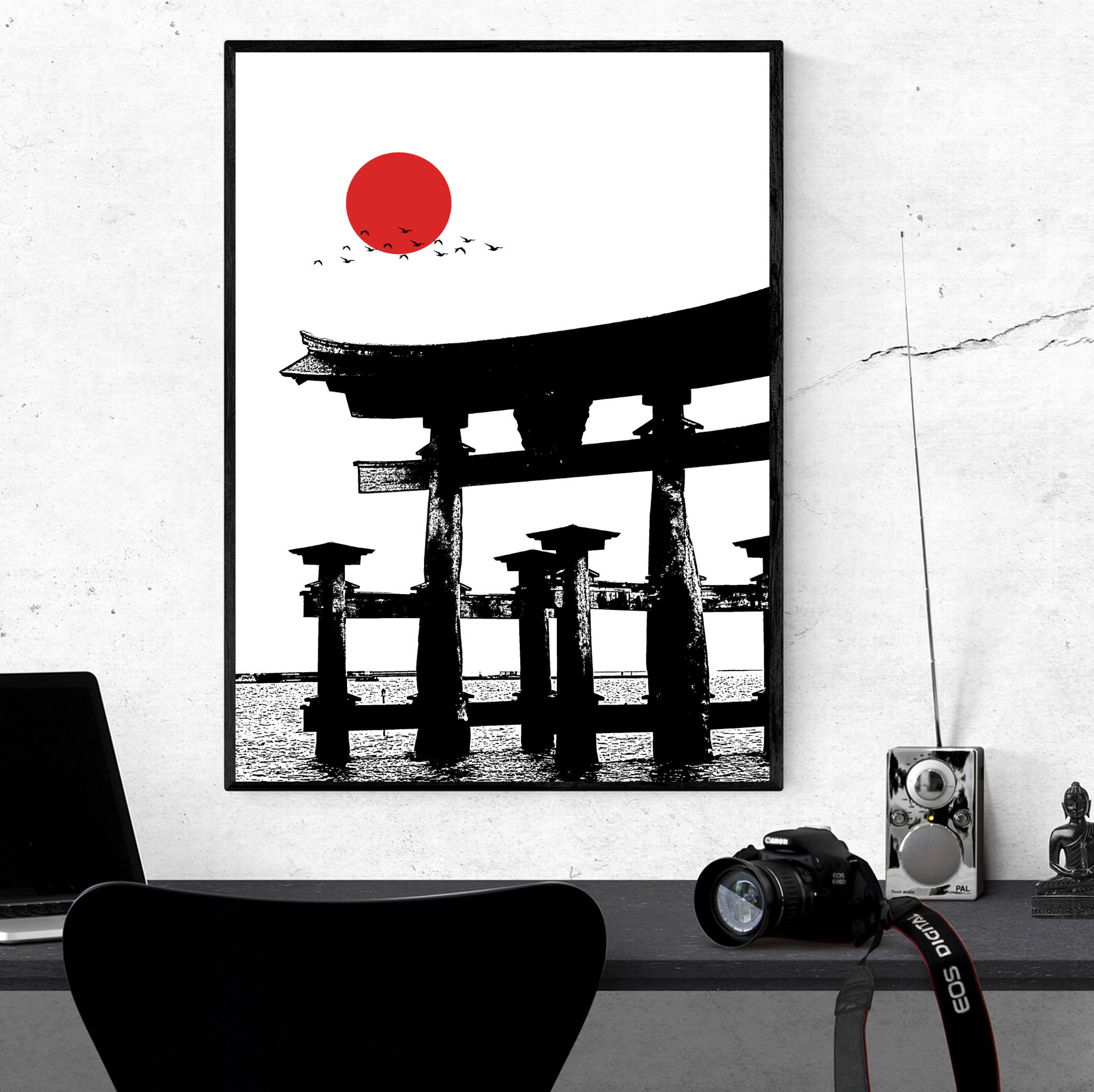 Japanese Torii Gate Modern Wall Art Japan Minimalist Art Etsy Ireland