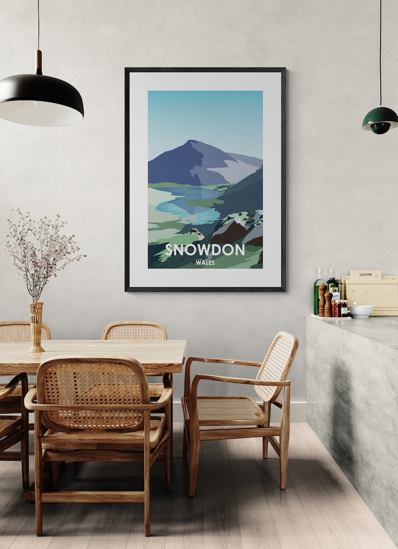Mount Snowdon Art Print, Wales Highest Peak Landscape, Eryri Mountains ...