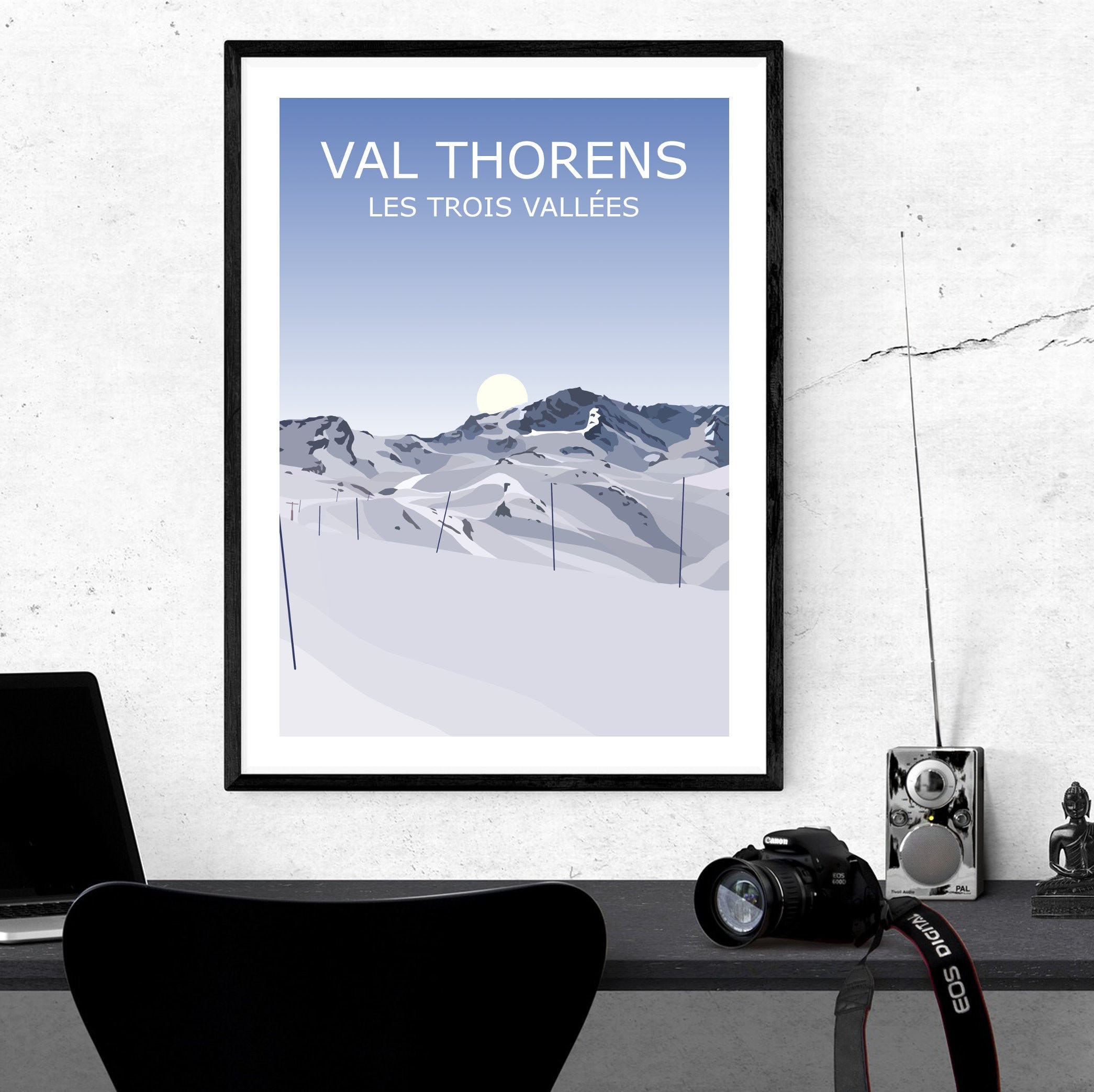 Val Thorens Art Print, French Ski Resort Landscape, Les Trois Vallees ...