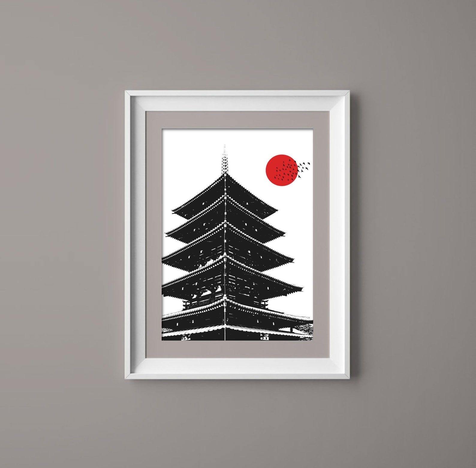Japanese Modern Wall Art Set of 4 Prints Japan Minimalist | Etsy