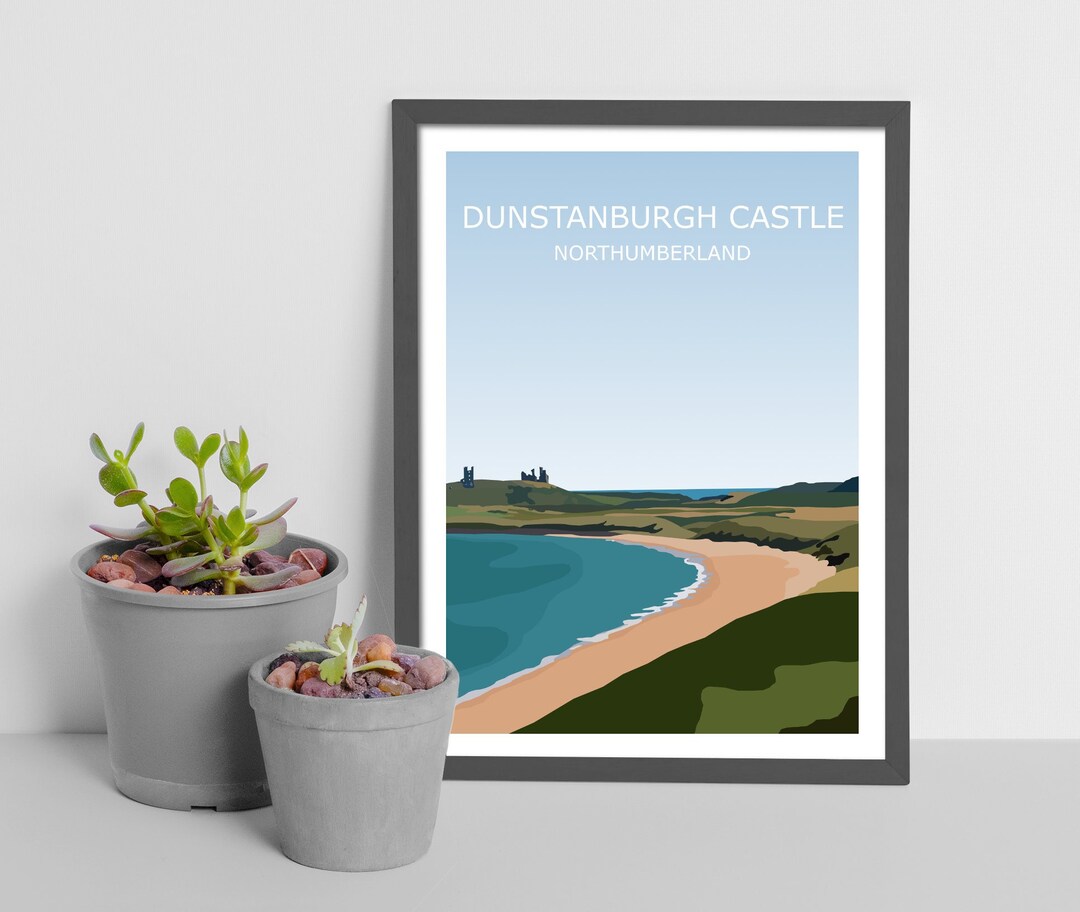 Dunstanburgh Castle Art Print, Embleton Bay, Northumberland Coastline ...